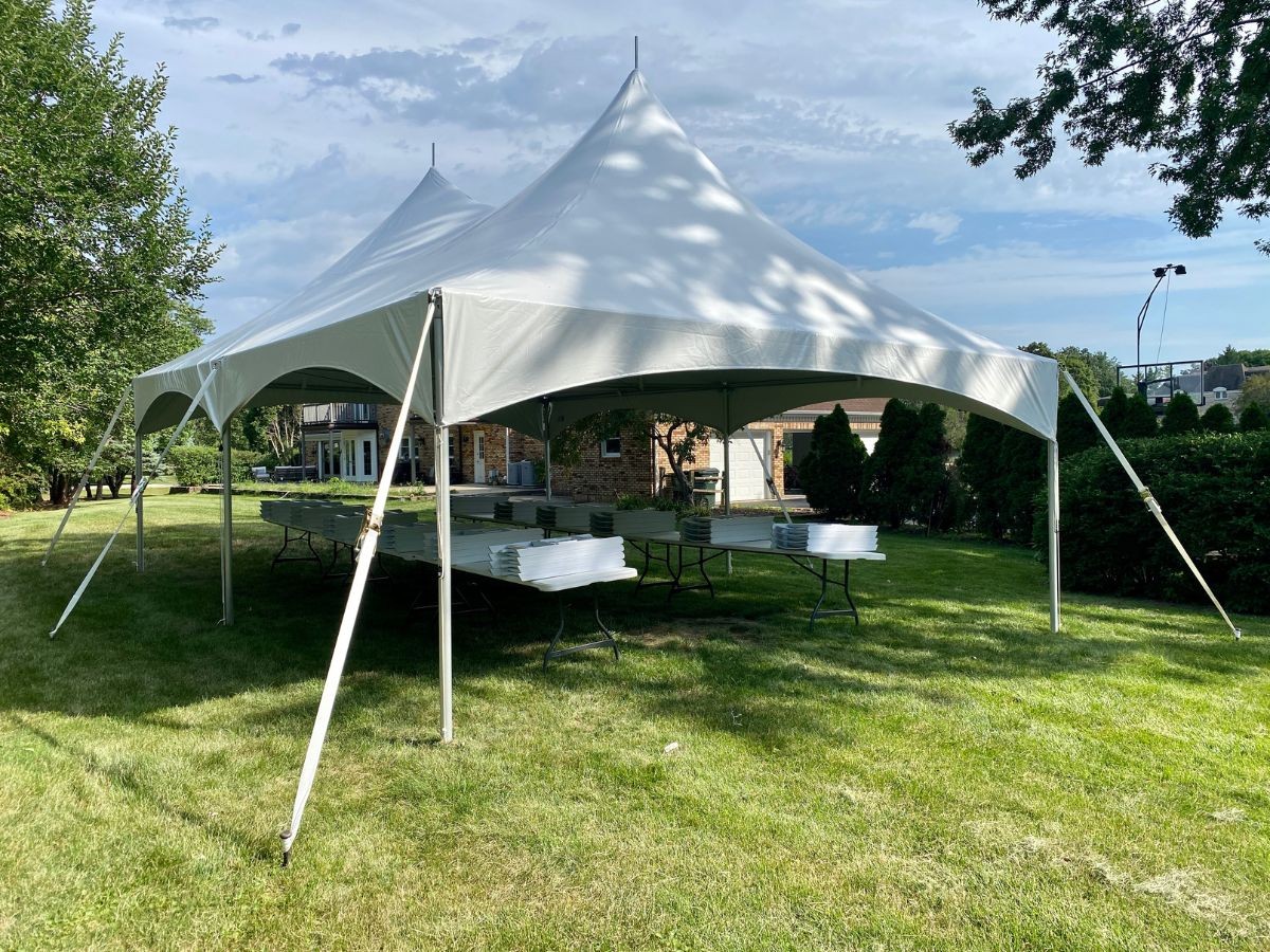 20×30 Tent Package – Rectangular Tables – Heartland Tents & Event Rentals