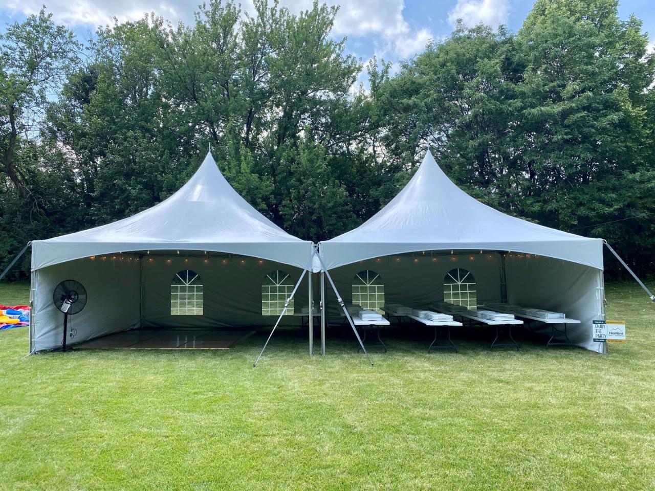 20×40 Tent Package – Rectangular Tables – Heartland Tents & Event Rentals